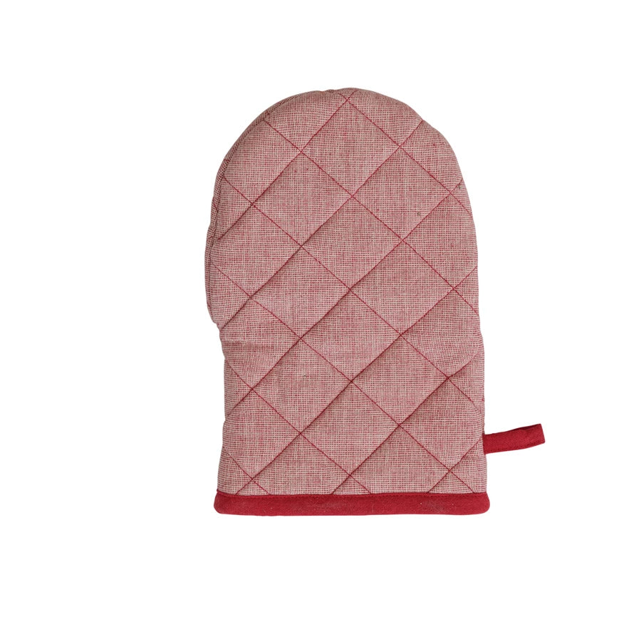 Woven Cotton Hott Mitt - Red